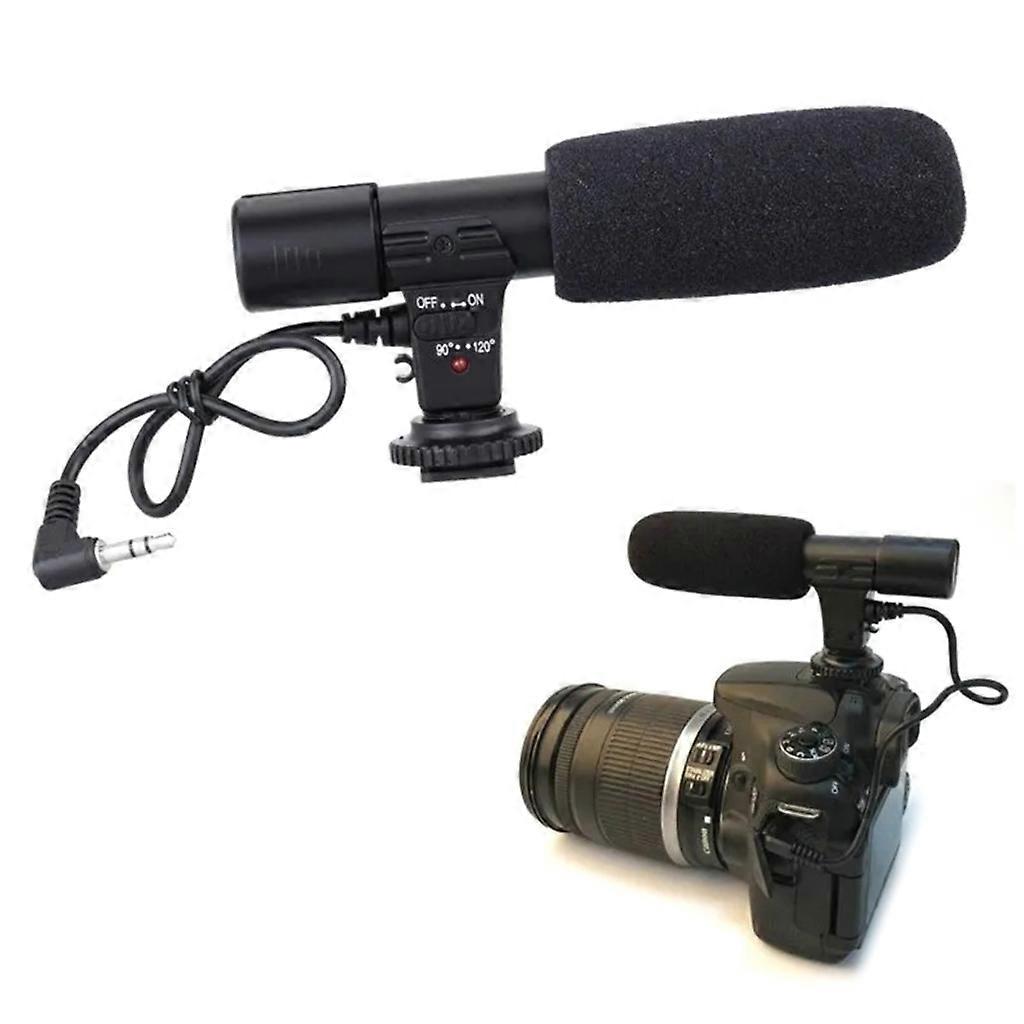 3.5mm Stereo Recording Interviews Microphone for DSLR Camera Video ...