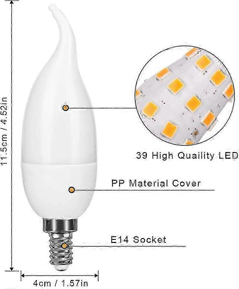 4 Pack 3W E14 LED Light Bulb Flame Effect Light Bulb with 3 Lighting ...