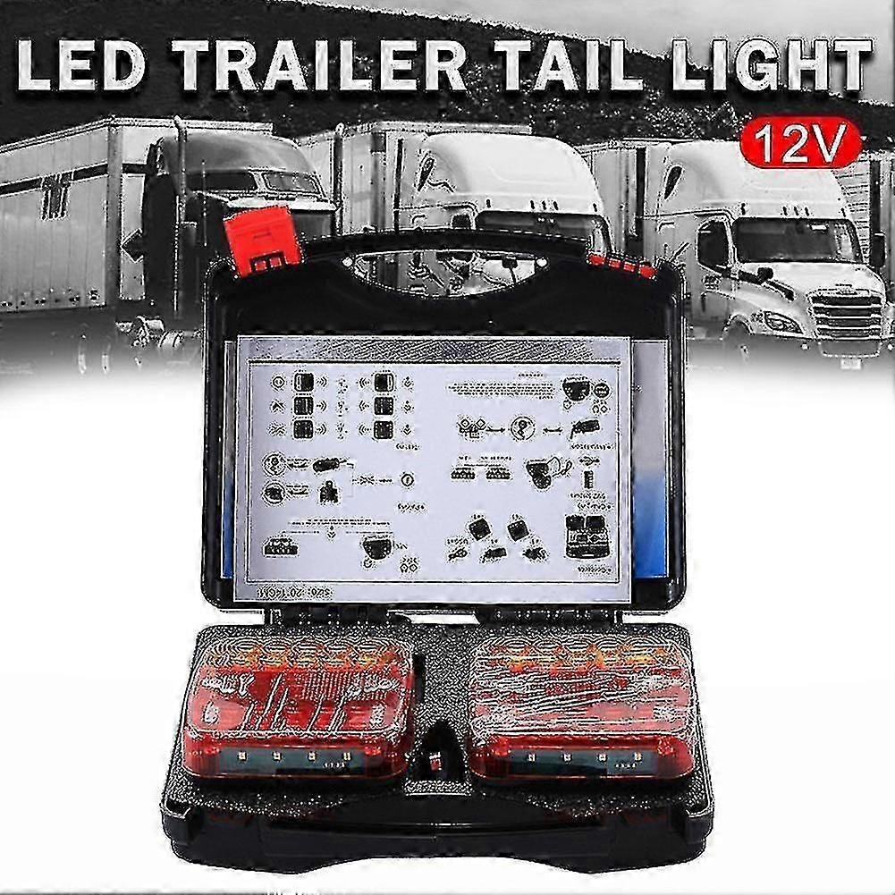 2pcs Wireless Magnetic Led Truck Tail Light Trailer Rear Light Signal ...