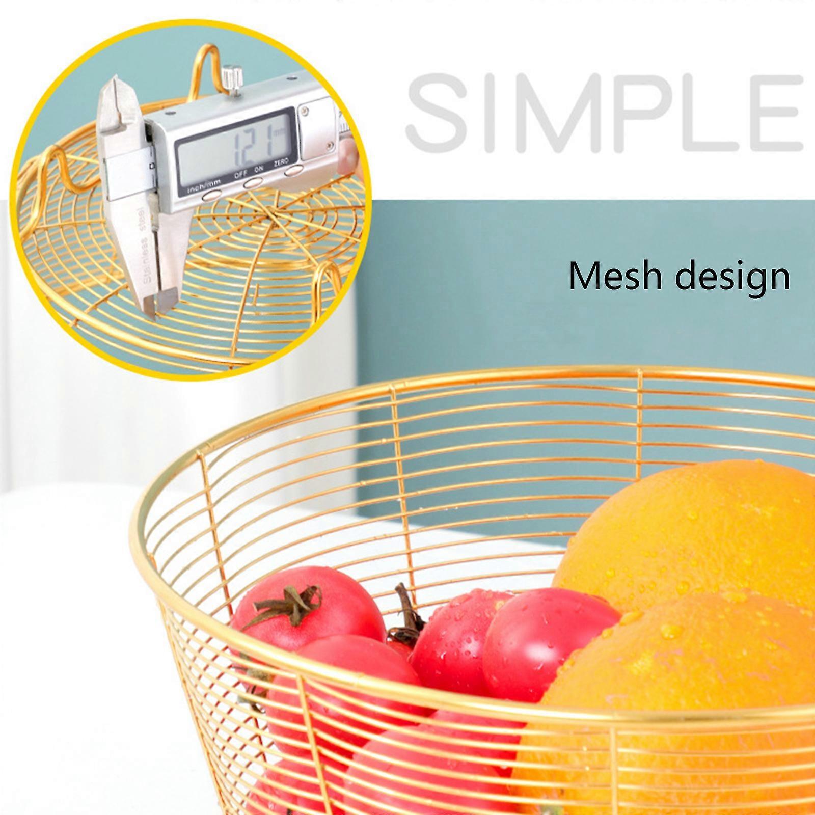 Stainless Steel Sundry Fruit Basket Bowl Container with Hollow Carved ...