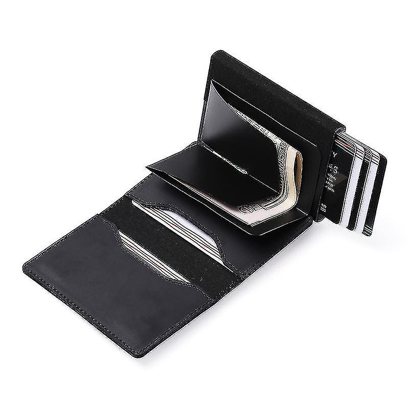 Real Leather Wallet For Smart Air Tag, Rfid Credit Card Money Holder ...