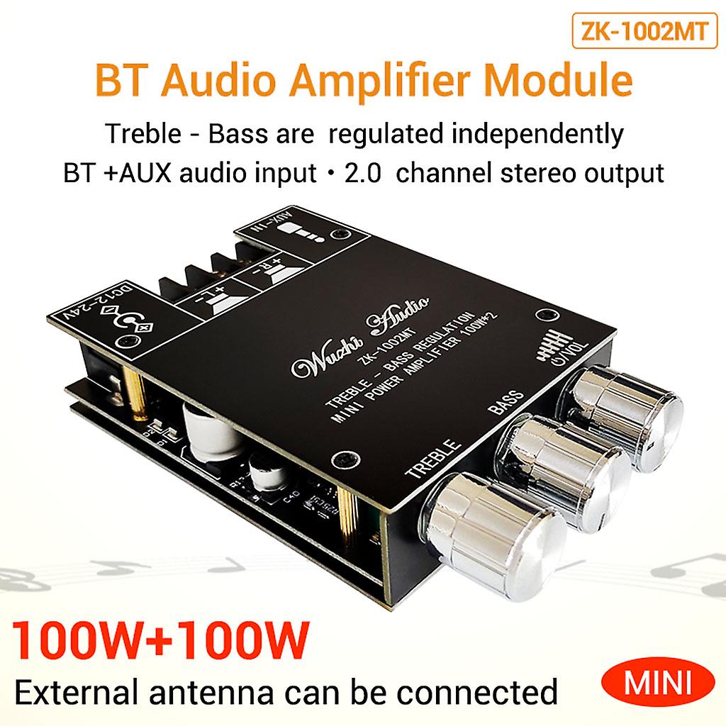2x100w Bluetooth-compatible Mini Audio Amplifier With High & Bass ...