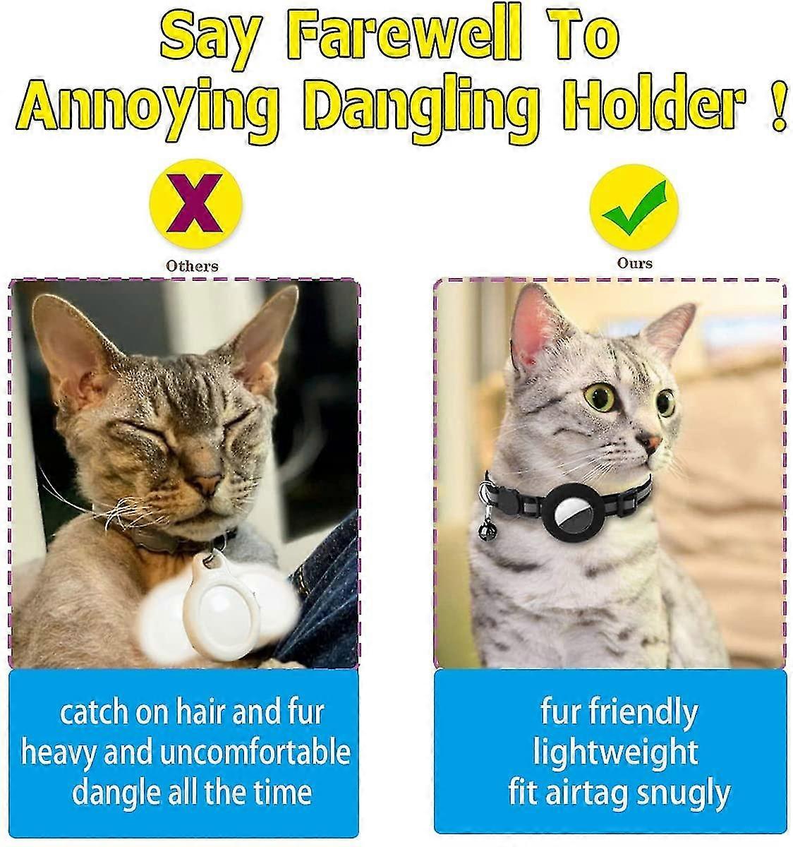 Collier airtag cat, collier airtag cat réfléchissant avec cloche et ...