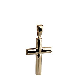 9ct Gold 23x15mm plain round Cross-section Cross | Fruugo US