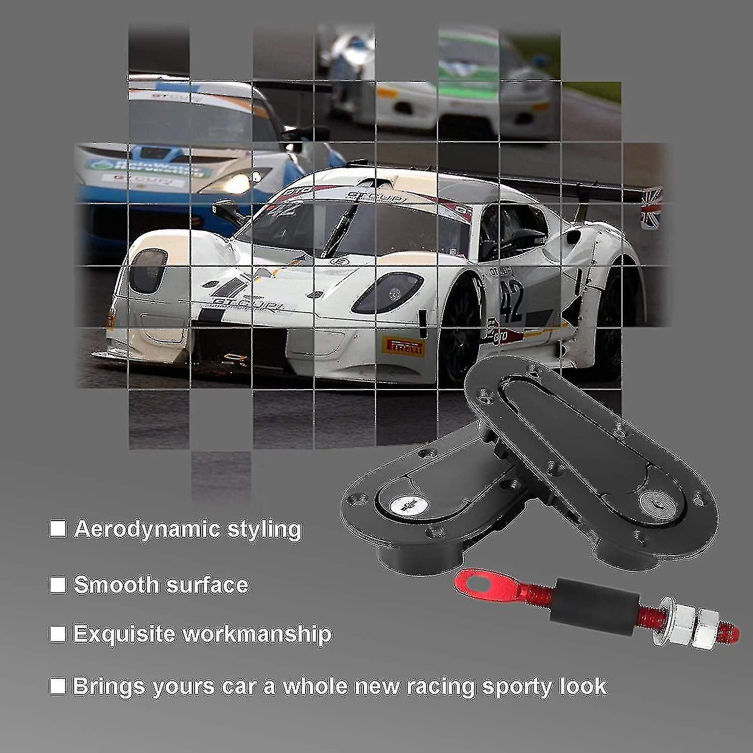 Flush Hood Latch & Pin Kit - Blackuniversal Race Car Engine Hood Latch ...