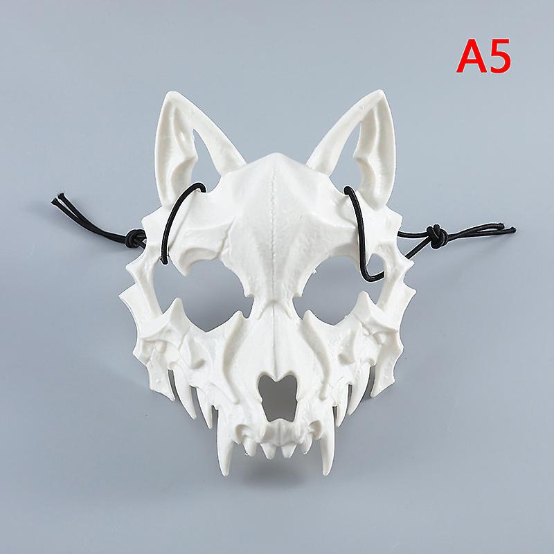 Skull Mask Party Long Teeth Demon Skeleton Half Face Mask Cosplay ...