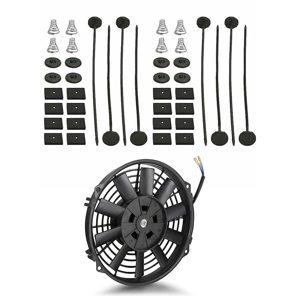 2 Set Electric Radiator Fan Mounting Kit Intercooler Cooling Fan ...