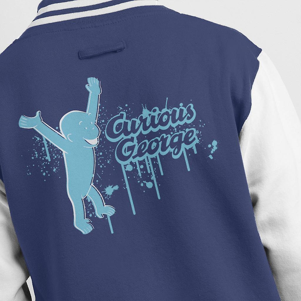 Curious George Paint Drip Logo Men's Varsity Jacket | Fruugo US