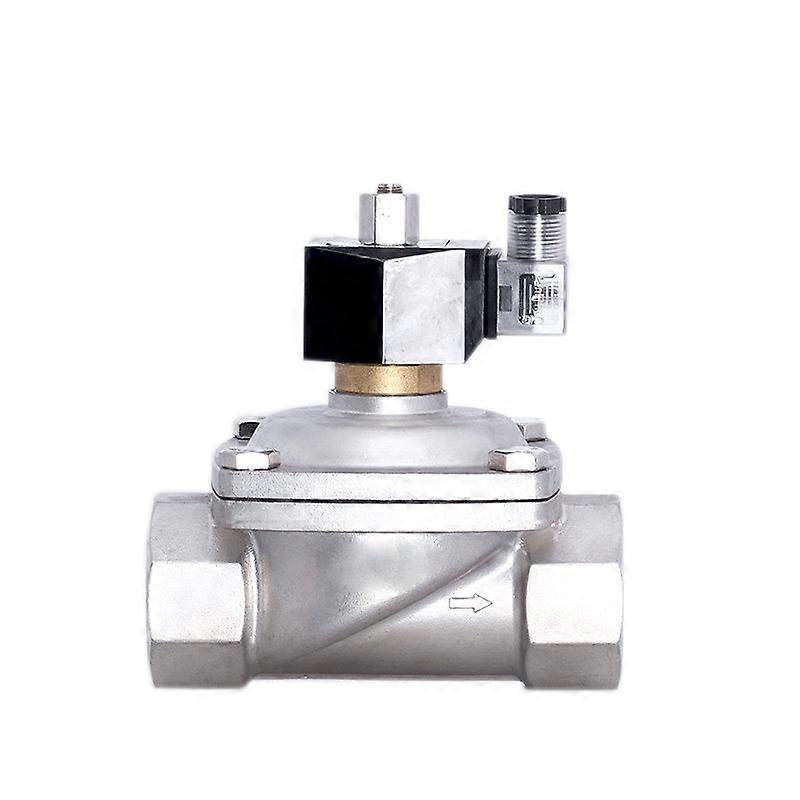 2" Stainless Steel Solenoid Valve Waterproof Normally Open Solenoid Valve With LED Power ...