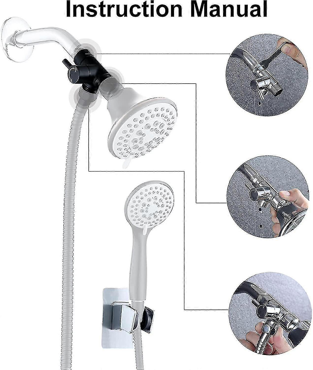 Shower Diverter Valve, 3 Way Shower Splitter, G1/2 Shower Arm Diverter ...