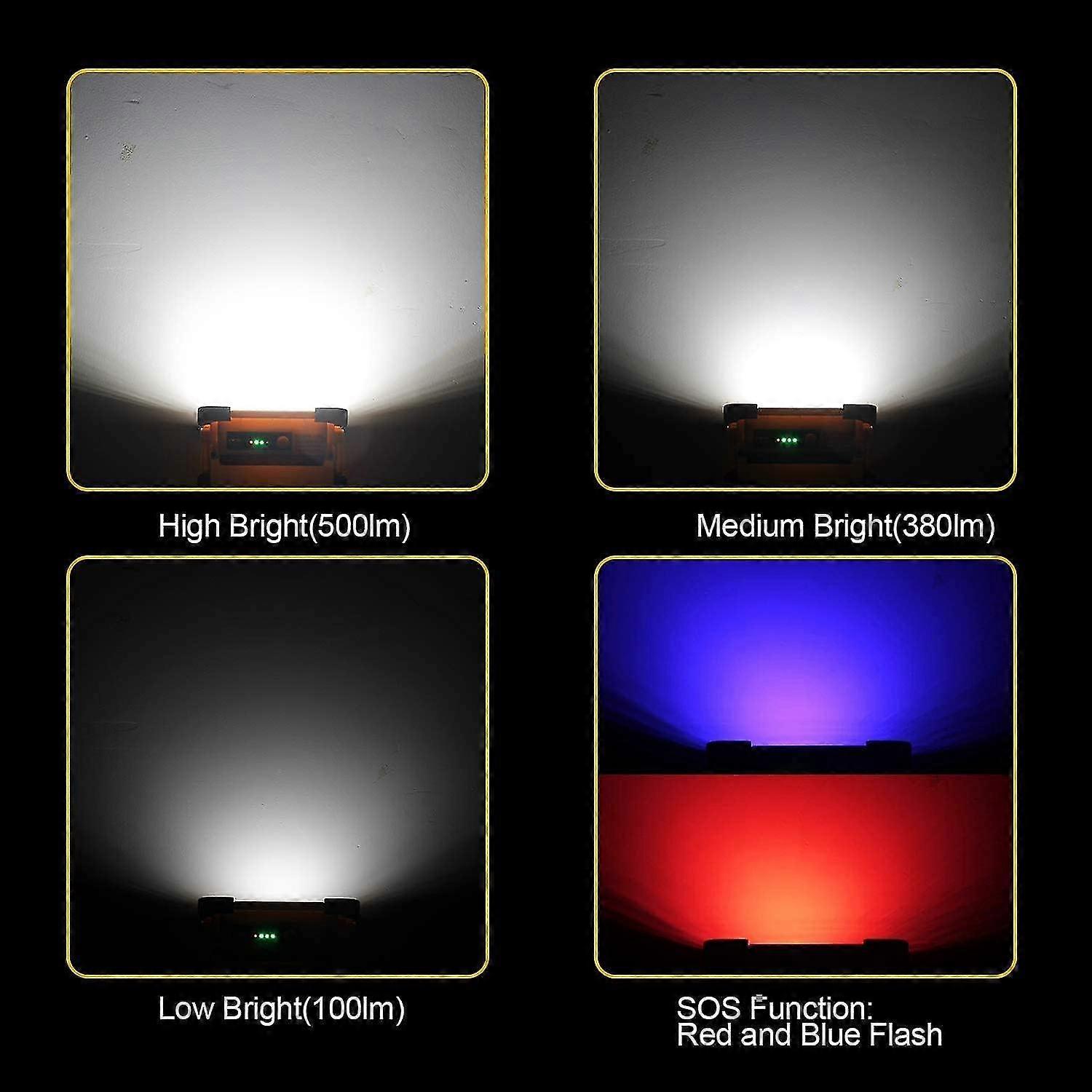 Rechargeable LED Spotlight 60W 3000 Lumens Work Light with 9000mAh ...