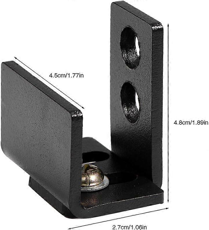 Wall mounted hardware with black carbon steel sliding barn door guide ...