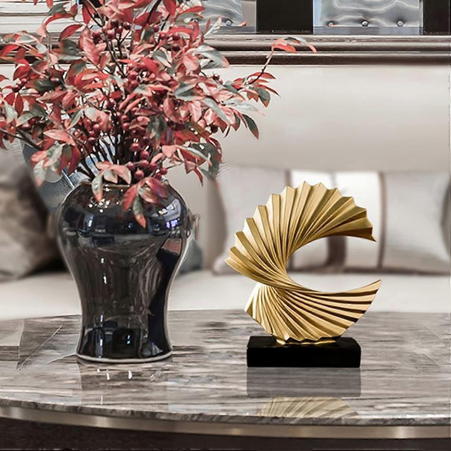 Modern Day Accents Abstract Sculpture Black Base Ocean Wave Tabletop ...