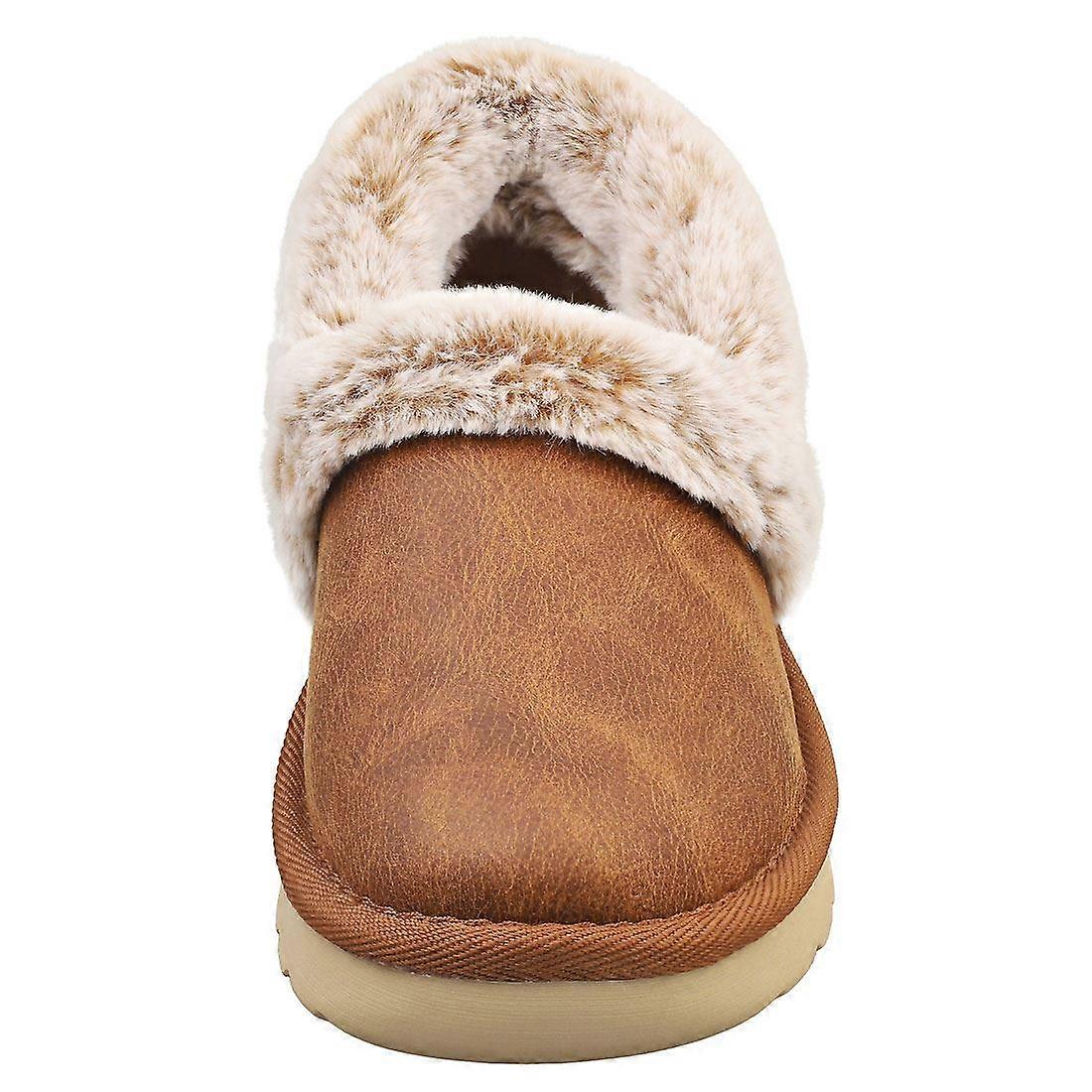 Skechers Cozy Up Womens Slip On Shoes in Chestnut | Fruugo AU