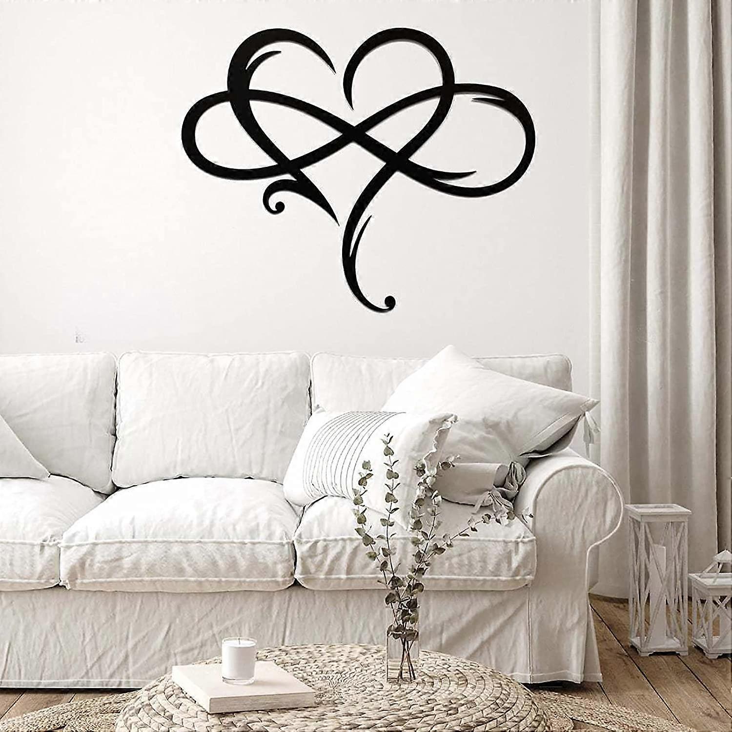 Infinity Heart Wall Decor Metal Wall Art,Eternal Love Wall Sculpture ...