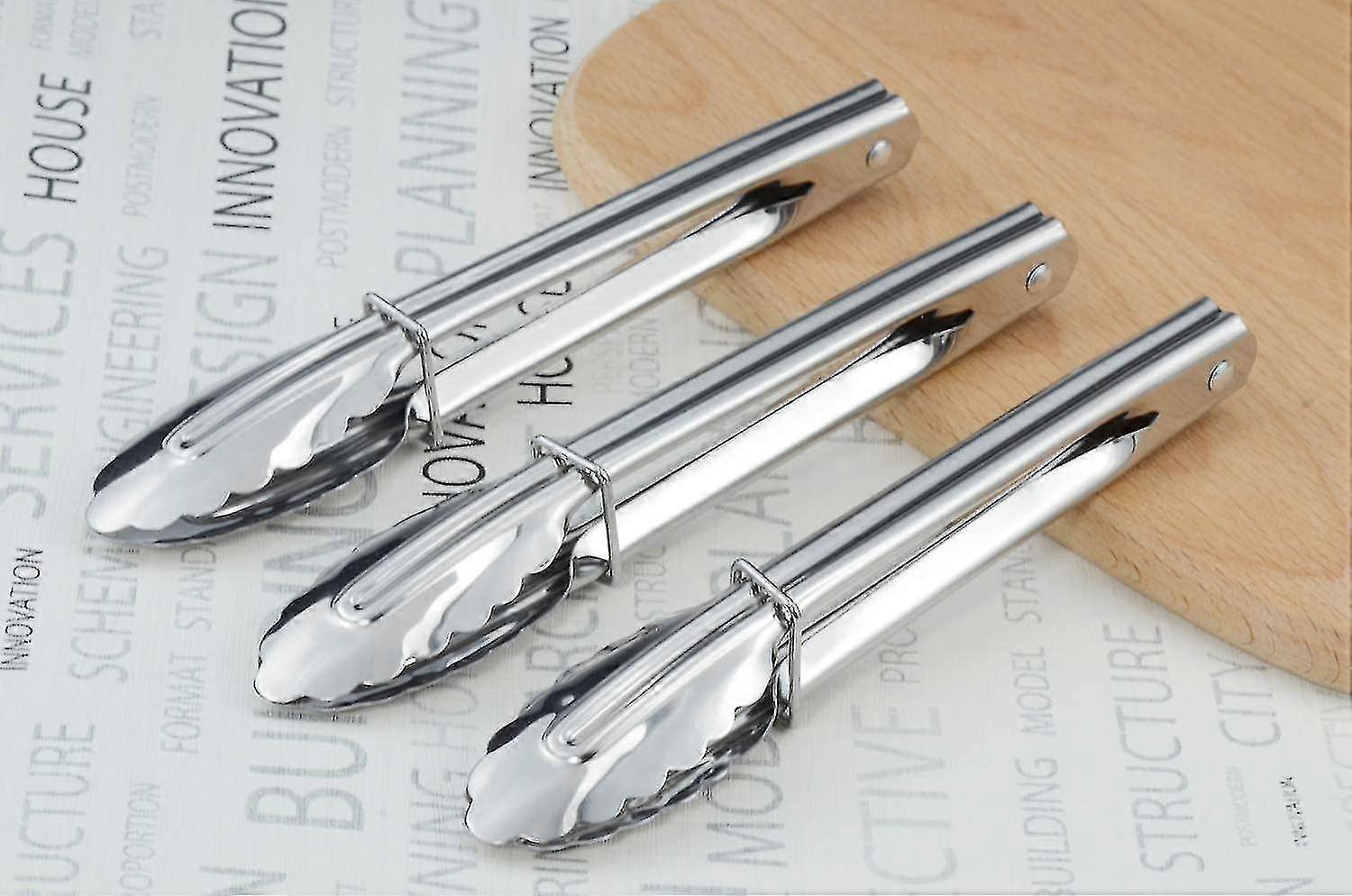 Small Stainless Steel Serving Tongs 9-inch Salad Tongs, Set Of 3 ...