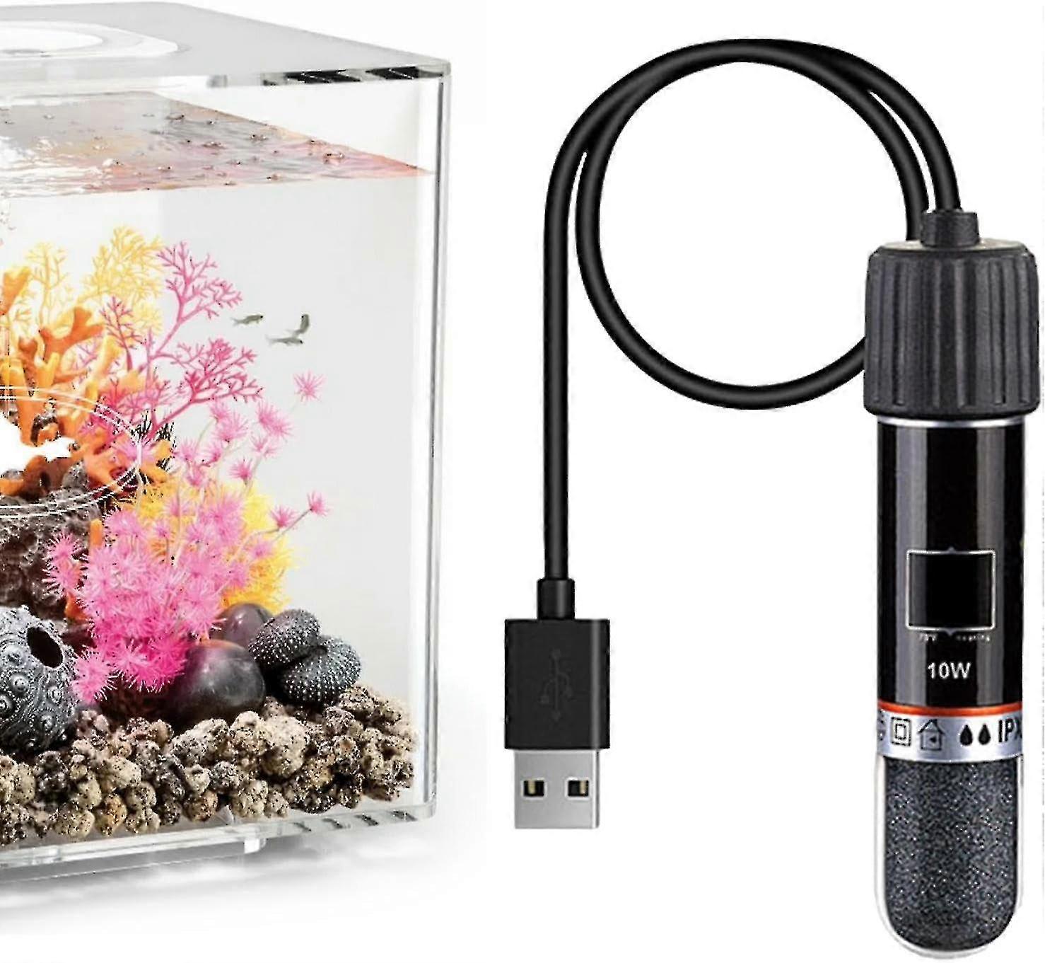 Mini Aquarium Heater | Thermostat 10w Usb Rechargeable Rod For Heating ...
