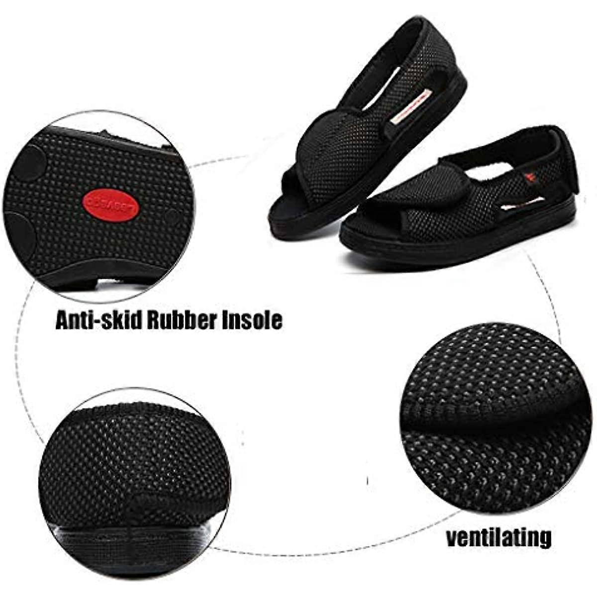 Moonlove Open Toe Diabetic Sandals Adjustable Closure Edema Shoes Wide ...