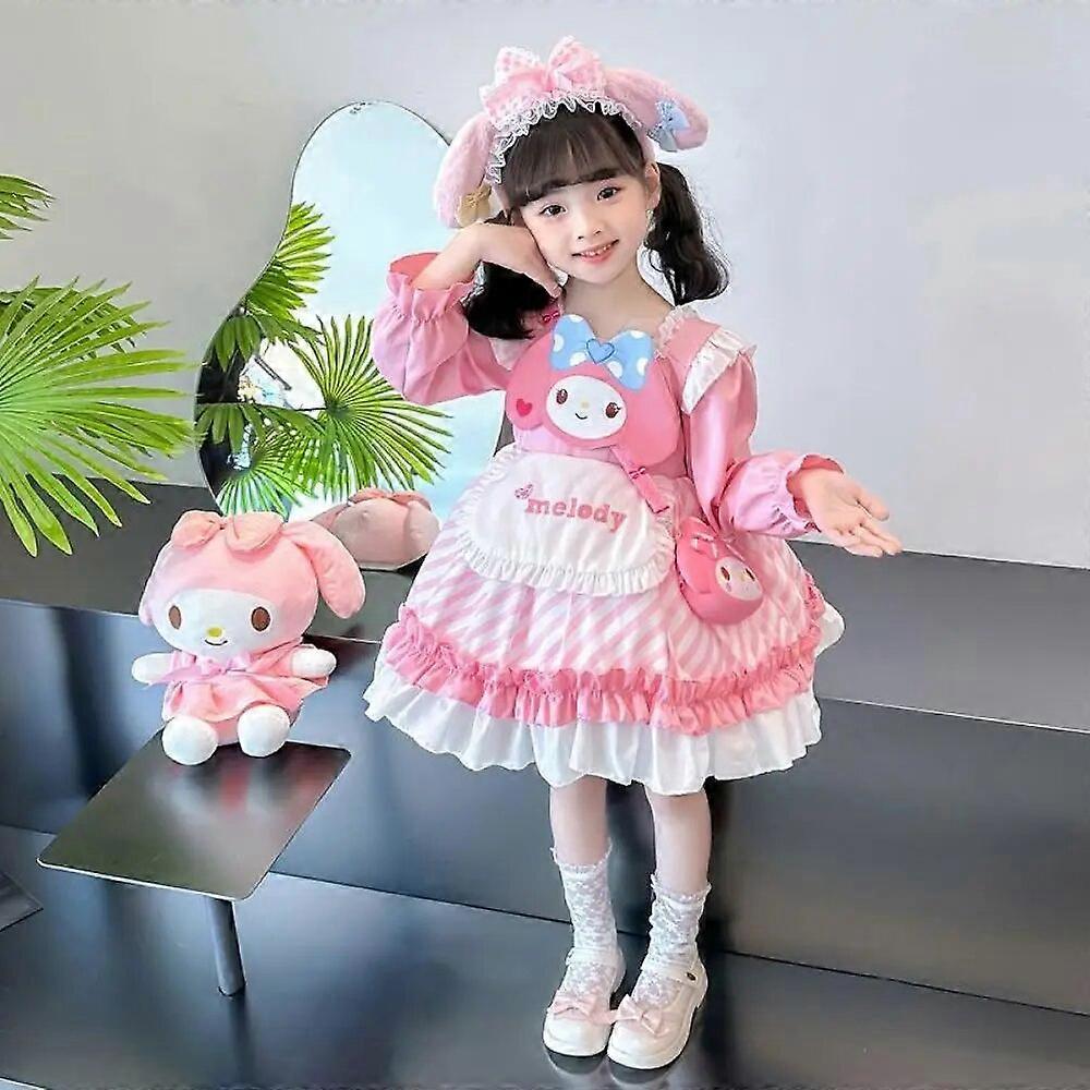 Sanrio My Melody Girls Lolita Dress Cartoon Anime Long Sleeves Girly ...
