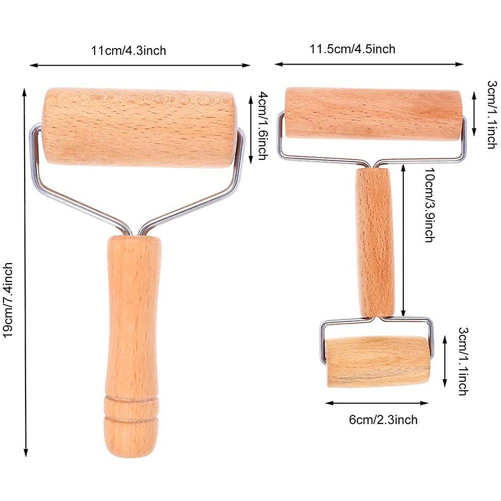 Wood Rolling Pin, Dough Roller Pizza Roller Cookie Cake Baking ...