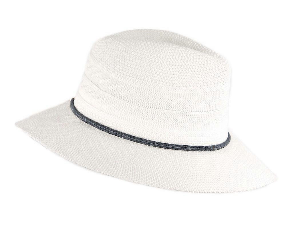 Ivory Crushable Polyester Knit Safari Fedora Hat | Fruugo UK