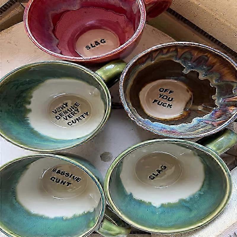 Mug Handmade Funny Ceramic Mug Unique Mug With A Surprise Words Mug Gag ...