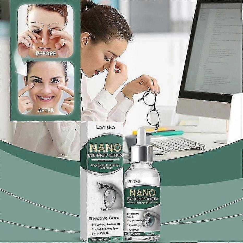 Nano Eye Drops Serum for Dry Eyes & Blurriness, Sterile Deep Repair Solution for Dryness ...