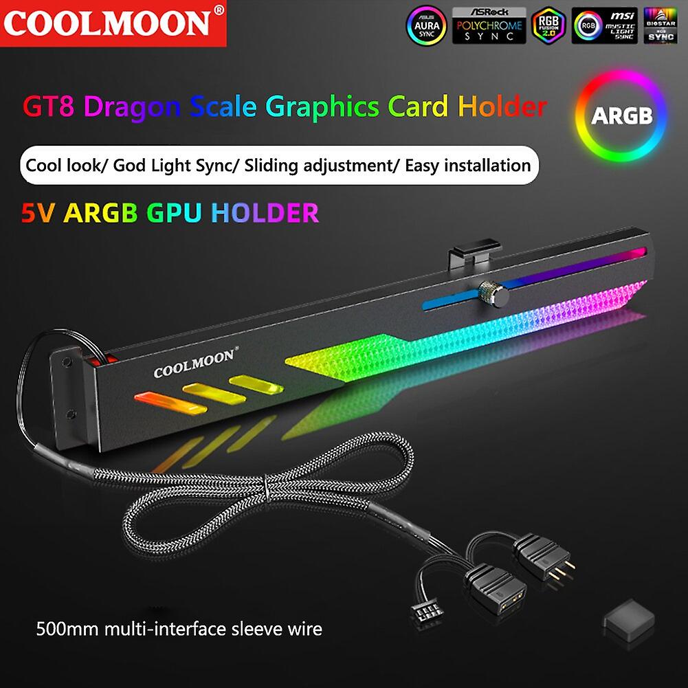 Dragonscale gt8 vertical gpu support bracket colorful 5v a-rgb bracket ...