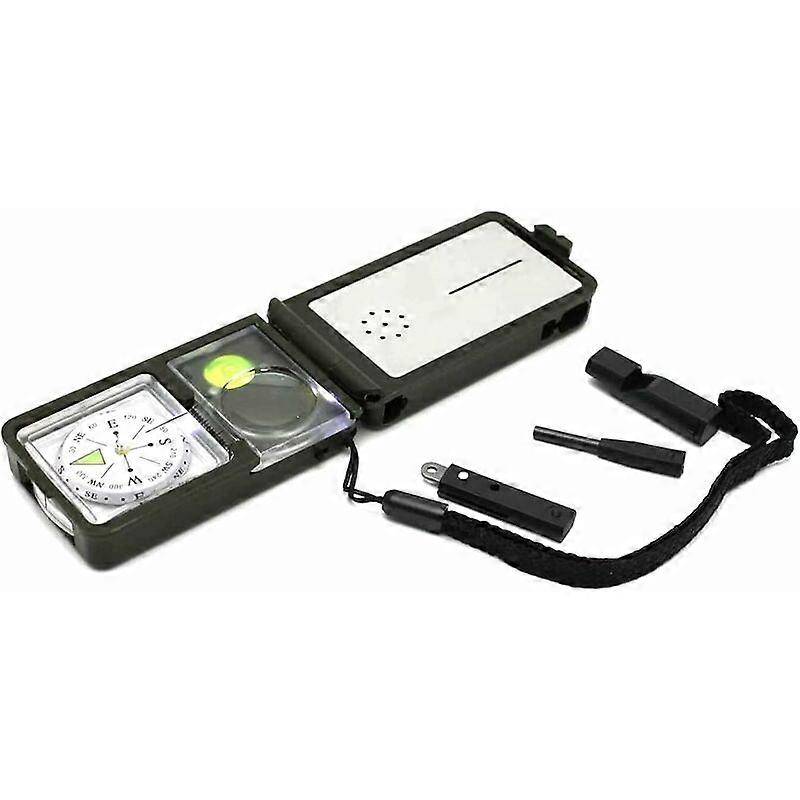 10 in 1 Outdoor Multifunction Camping Survival Compass with Level, Fire ...