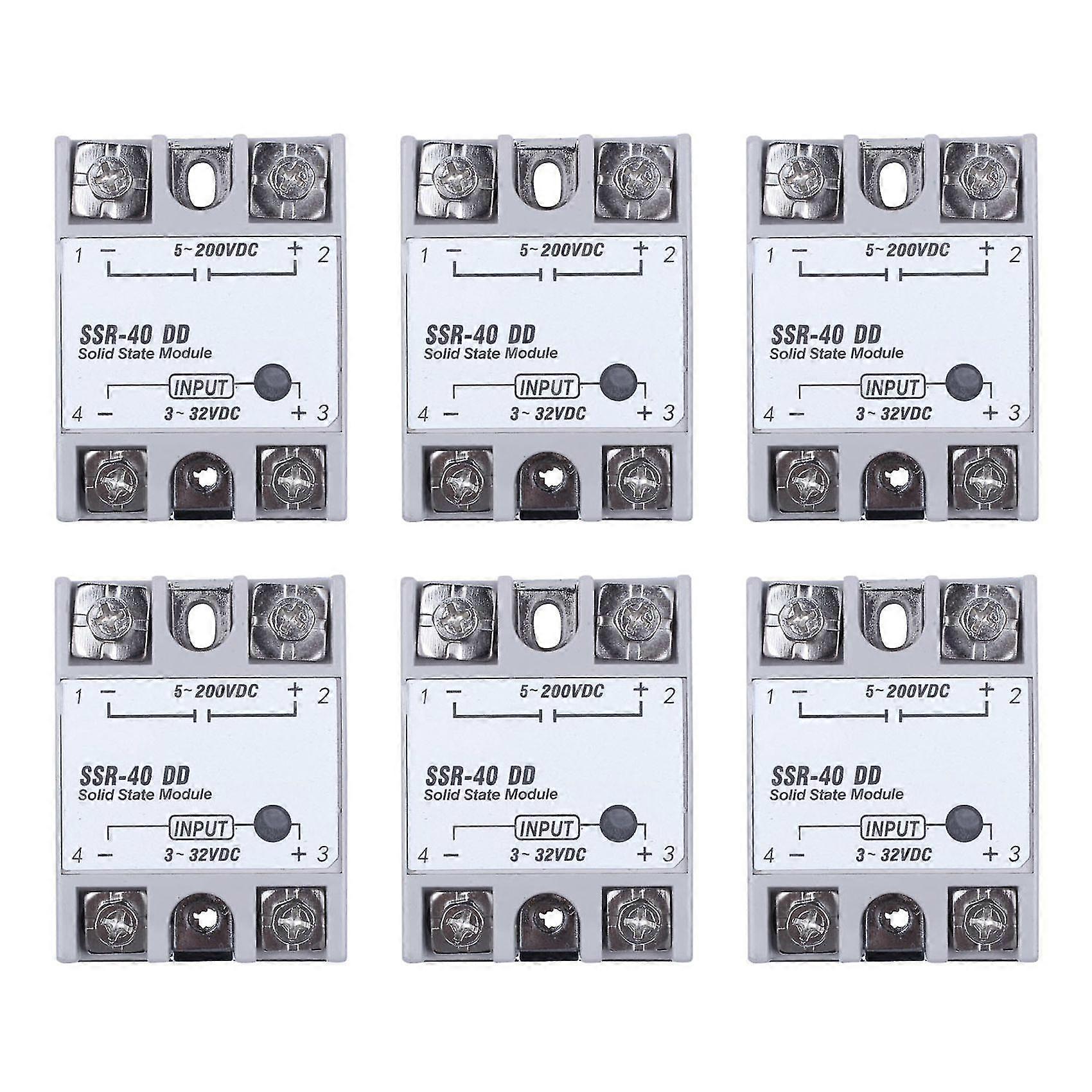 Single Phase Solid State Relay Dc-dc Ssr-40dd 40a White+silver | Fruugo UK
