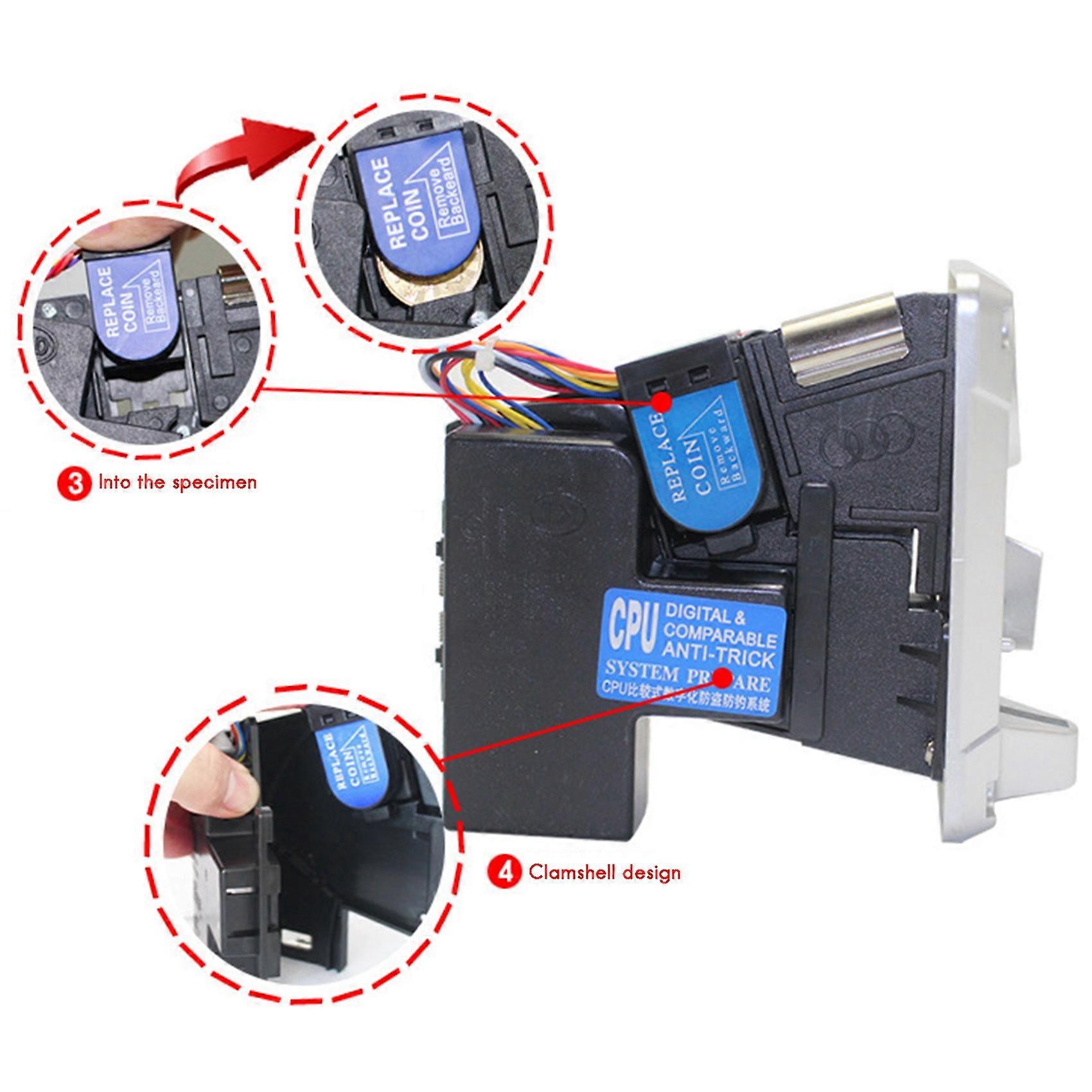 Coin Acceptor Coin Pusher JY133A CPU Arcade Coin Selector for Vending ...