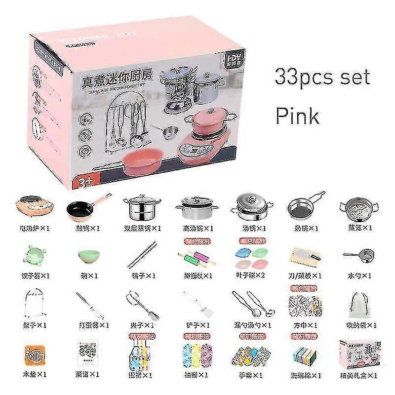 Otwoo Mini Kitchen Toys Real Kids Cooking Set Silicone Nonstick ...