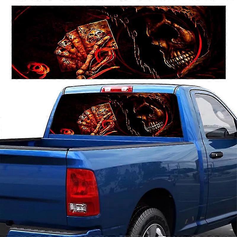 Skull Pattern For Truck Suv Pickup 3d Rear Windshield Decal Sticker ...