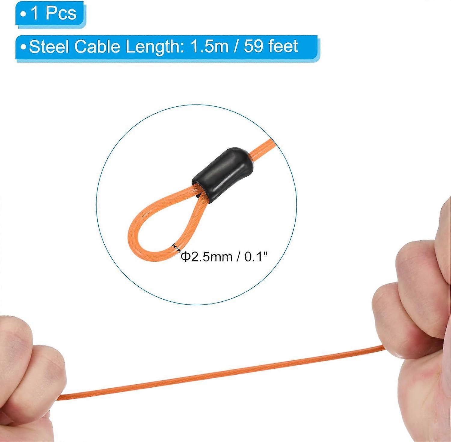 Security Steel Cable with 3 Digit Combination Lock, Bike Chain Padlock ...