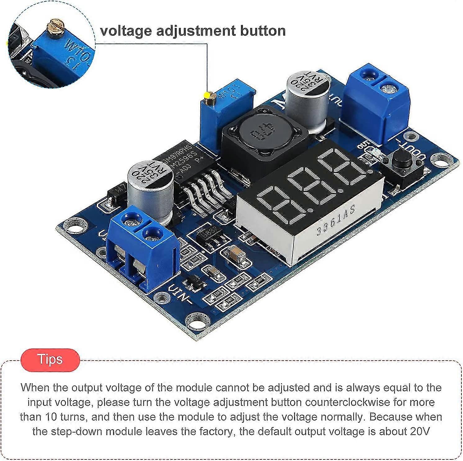 2pcs dc-dc buck voltage converter power supply module step-down adjustable stable 12v to 3.3v ...