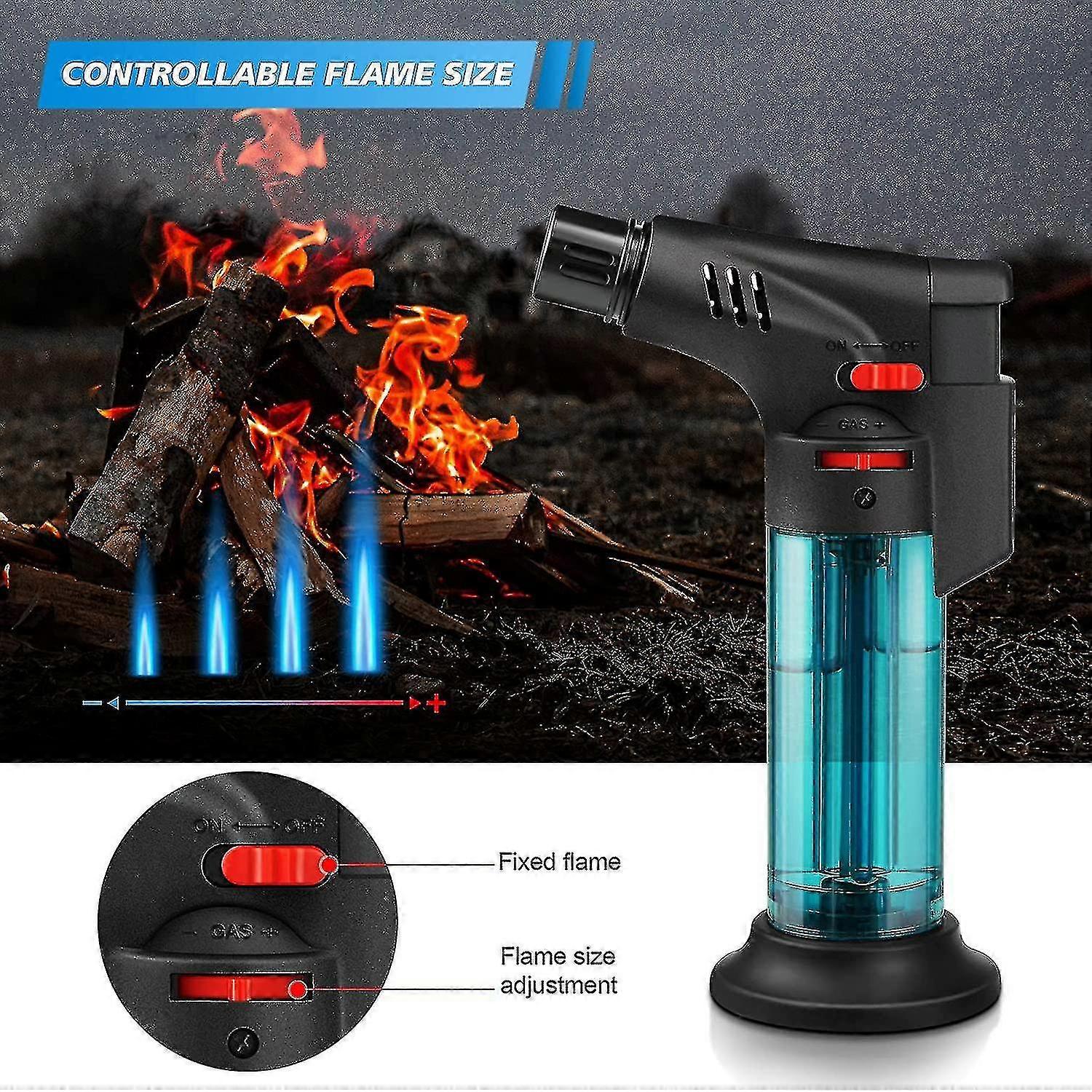 4 Pack Torch Lighter, Jet Flame, Butane Gas, Mini Refillable Windproof ...