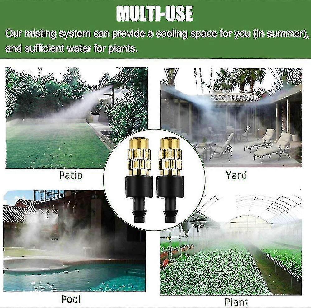 20 Pieces Adjustable Brass Misting Spray Nozzle, Sprinkler Head Nozzle Atomizing Sprinklers For ...