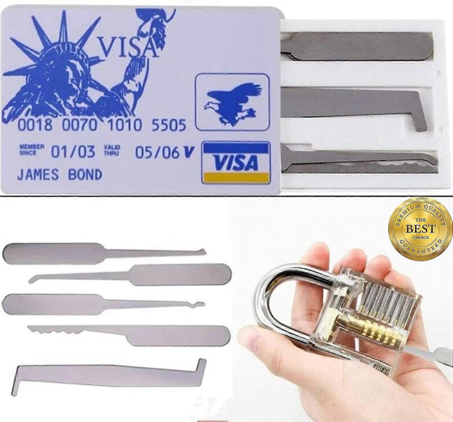 20piece Lock Pick Set, With Transparent Practice Padlock, Pick Lock Kit ...