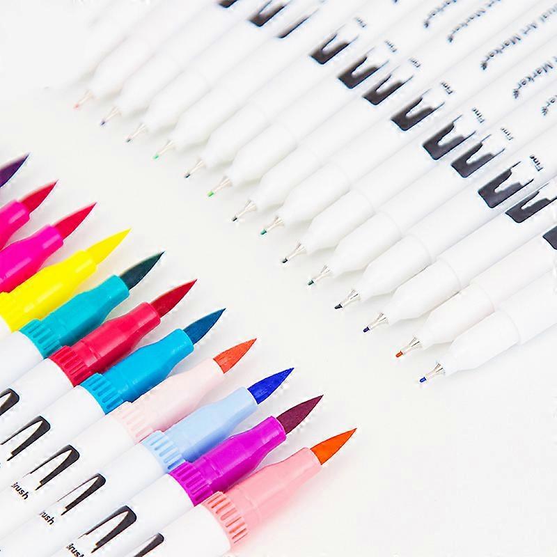 100 Colours Brush Pens Set, Marker Set Brush Pen Water-Based Double ...