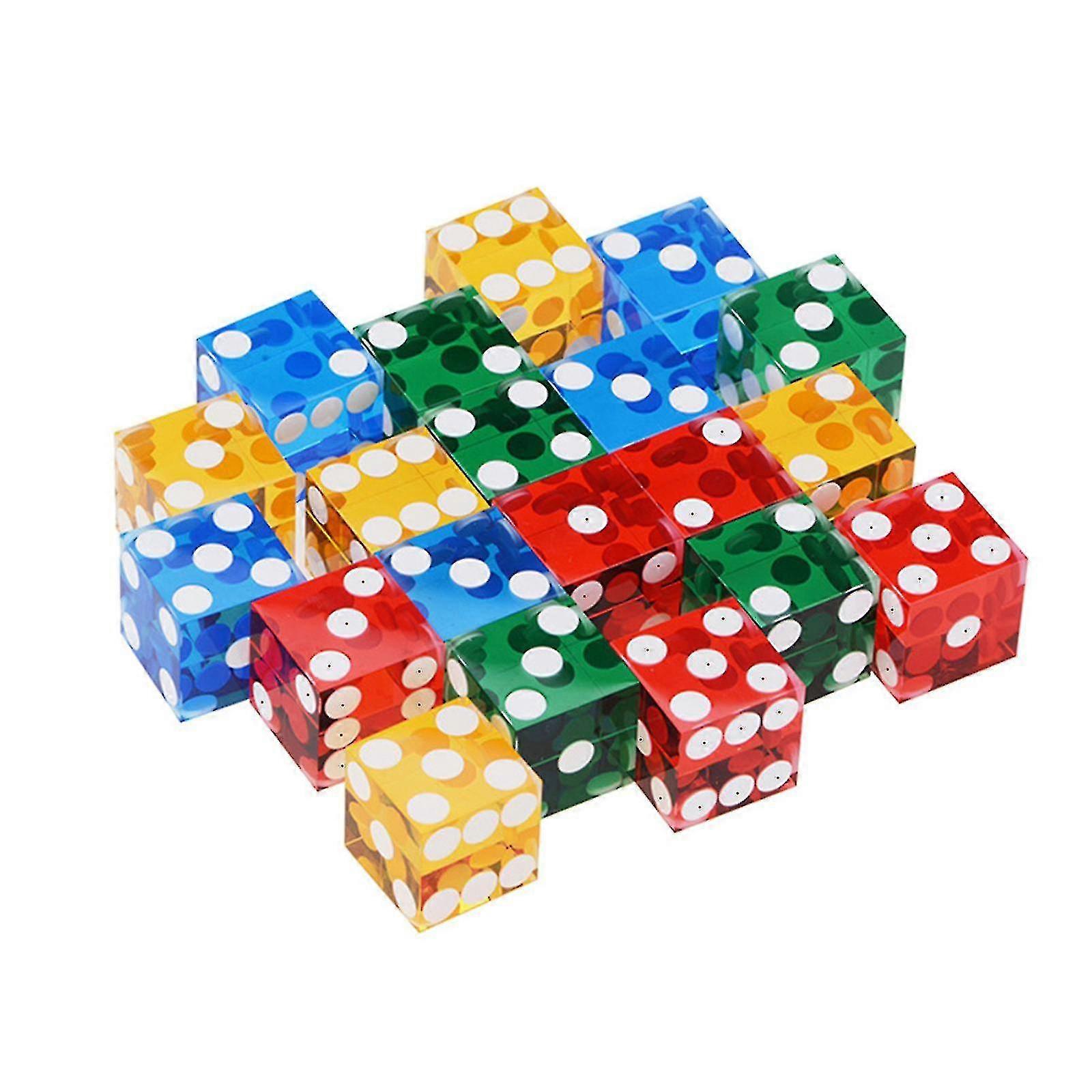 A-High-grade Acrylic Transparent Dice Six Sided D6 19mm Casino Dice Set ...