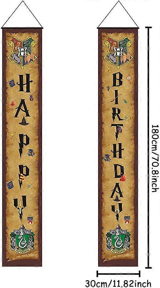 Magic Wizard Happy Birthday Door Couplet Banner Hanging On Boy And Girl ...