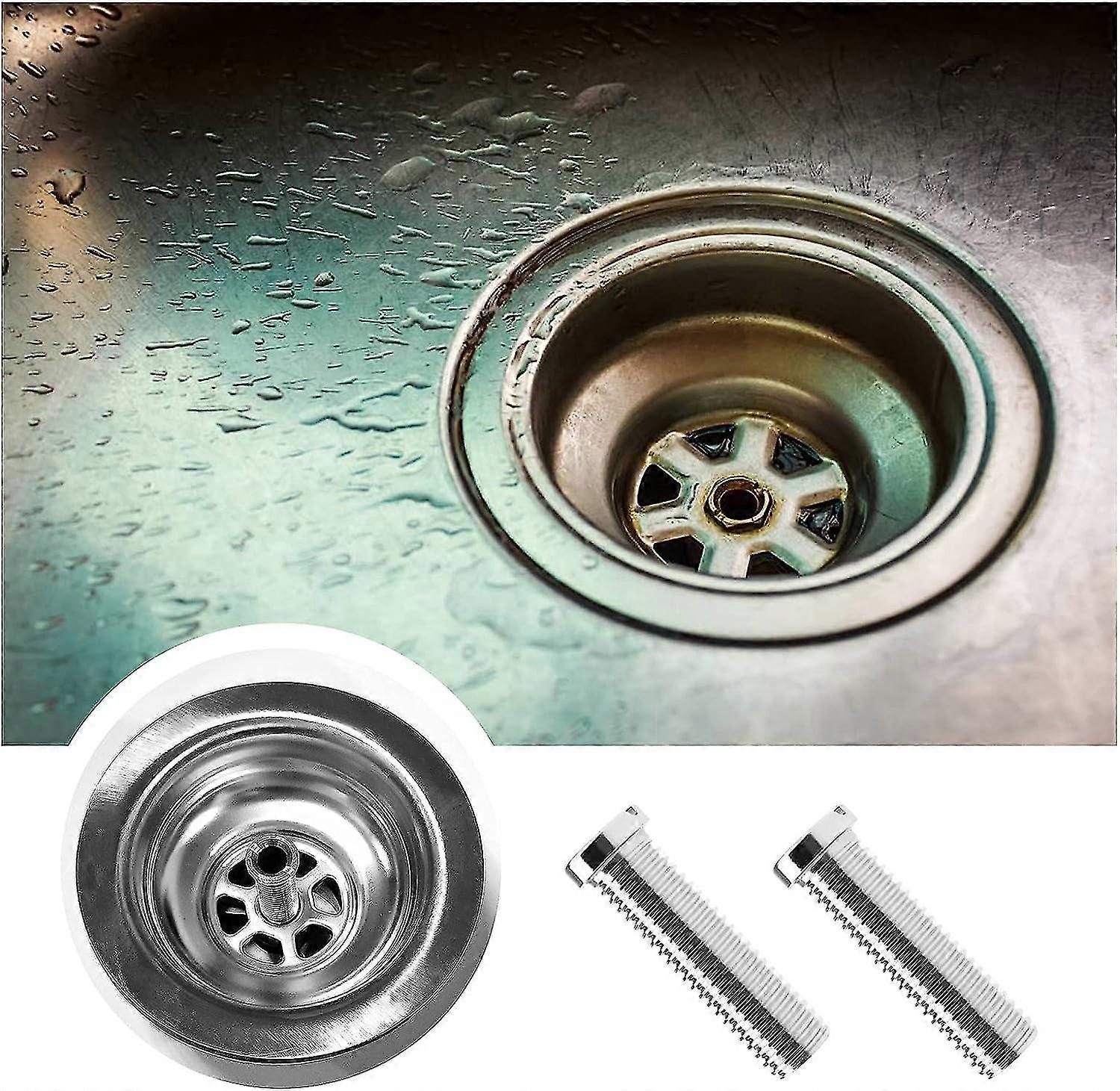 2pcs 304 Stainless Steel Kitchen Sink Strainer Screw Threaded Waste ...