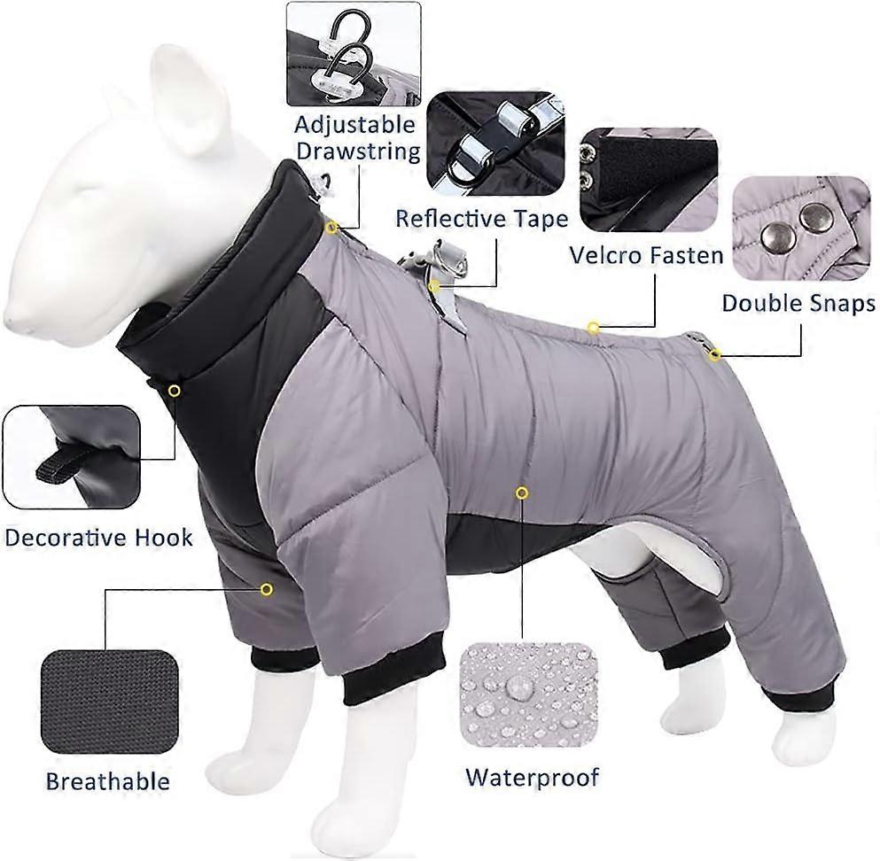 Winter Dog Coat Reflective Jacket Waterproof Coat with Fleece Lining ...