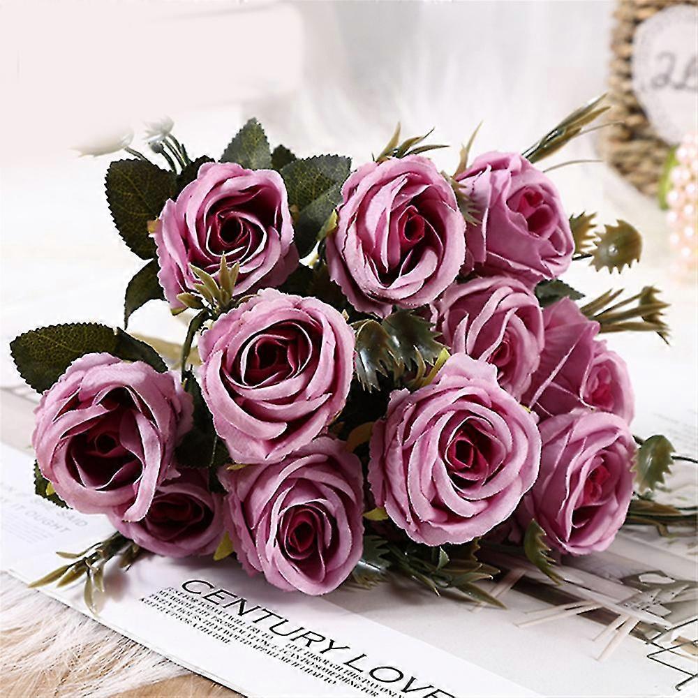 Artificial Rose 6pcs Open Flower Realistic Blossom Roses Bouquets For ...