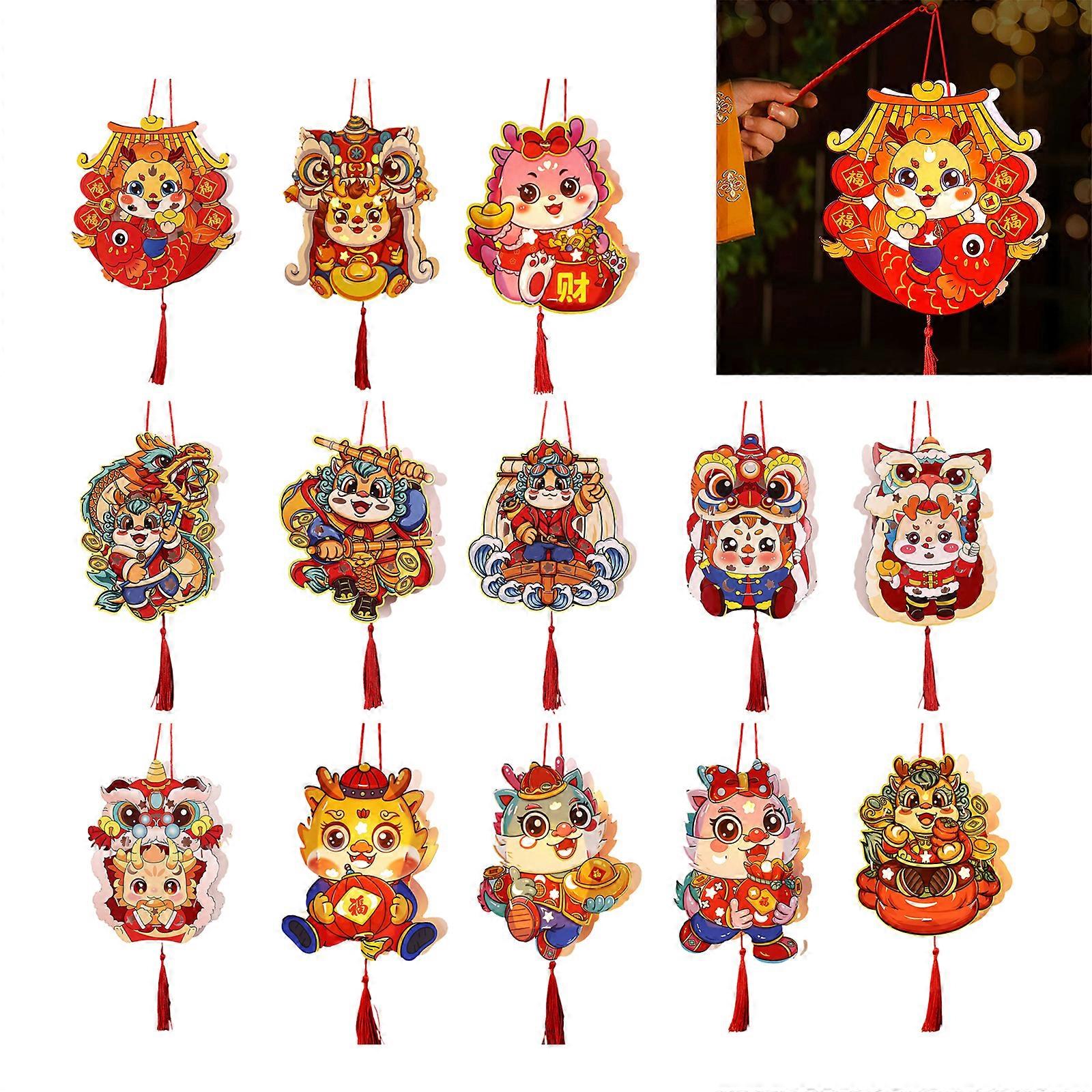 Chinese New Year Decor DIY Lamp Kits Children Portable Luminous Lamps ...