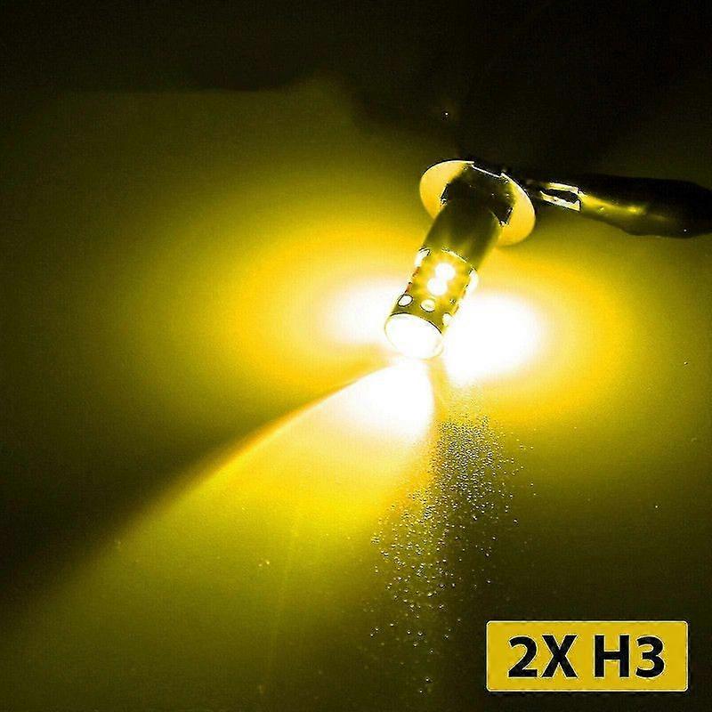 H3 100w High Power Cree Led 3000k Yellow Fog Light Driving Bulb | Fruugo UK