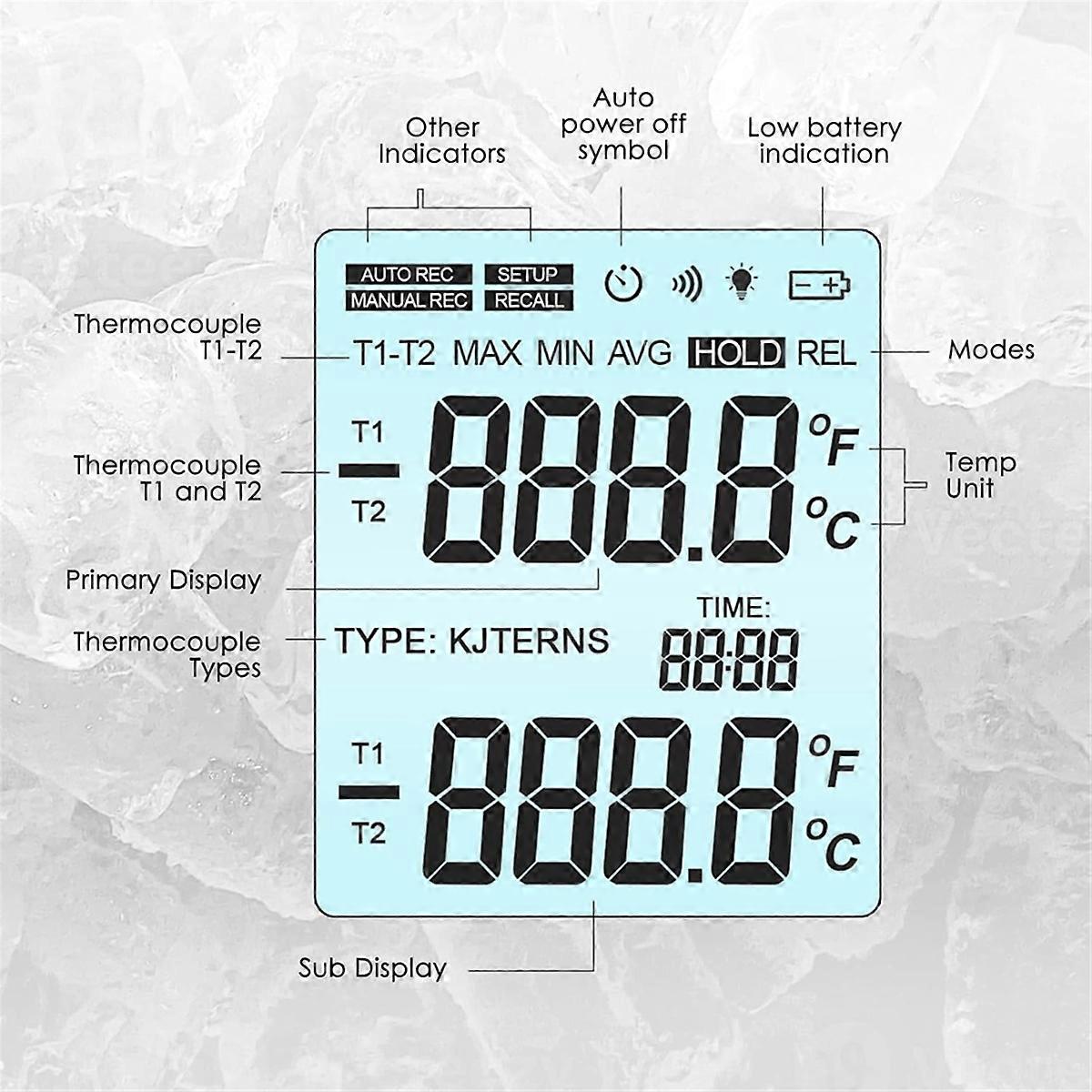 Thermocouple Thermometer Digital K Type Thermometer,with 2 Temperature ...