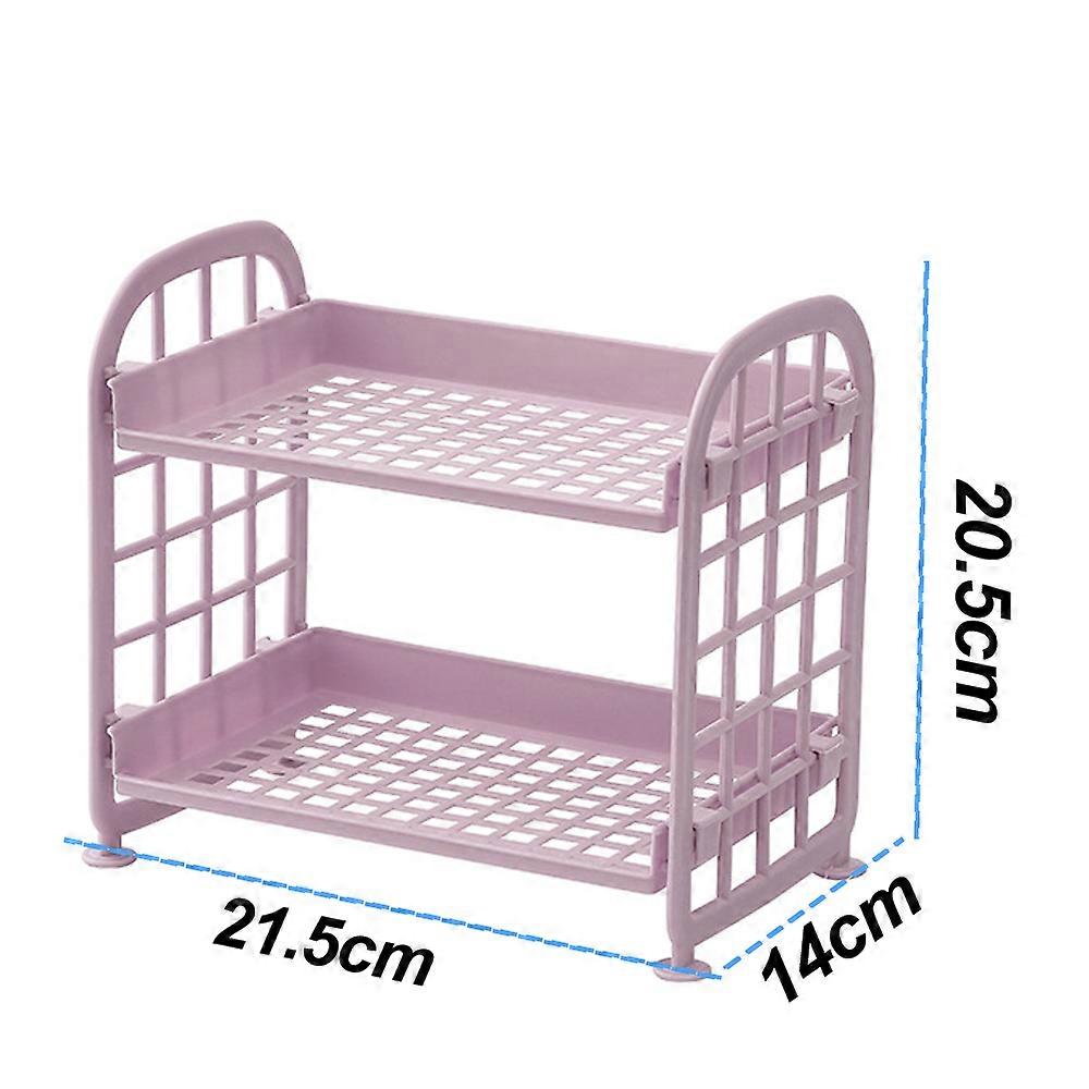 Versatile Plastic Storage Shelf, 2 Layers For Desktop Organizer And ...