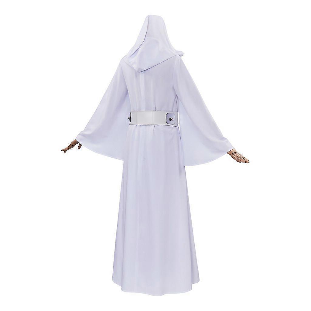 Movie Cosplay Space Battle Costume White Hooded Robe Halloween Carnival ...