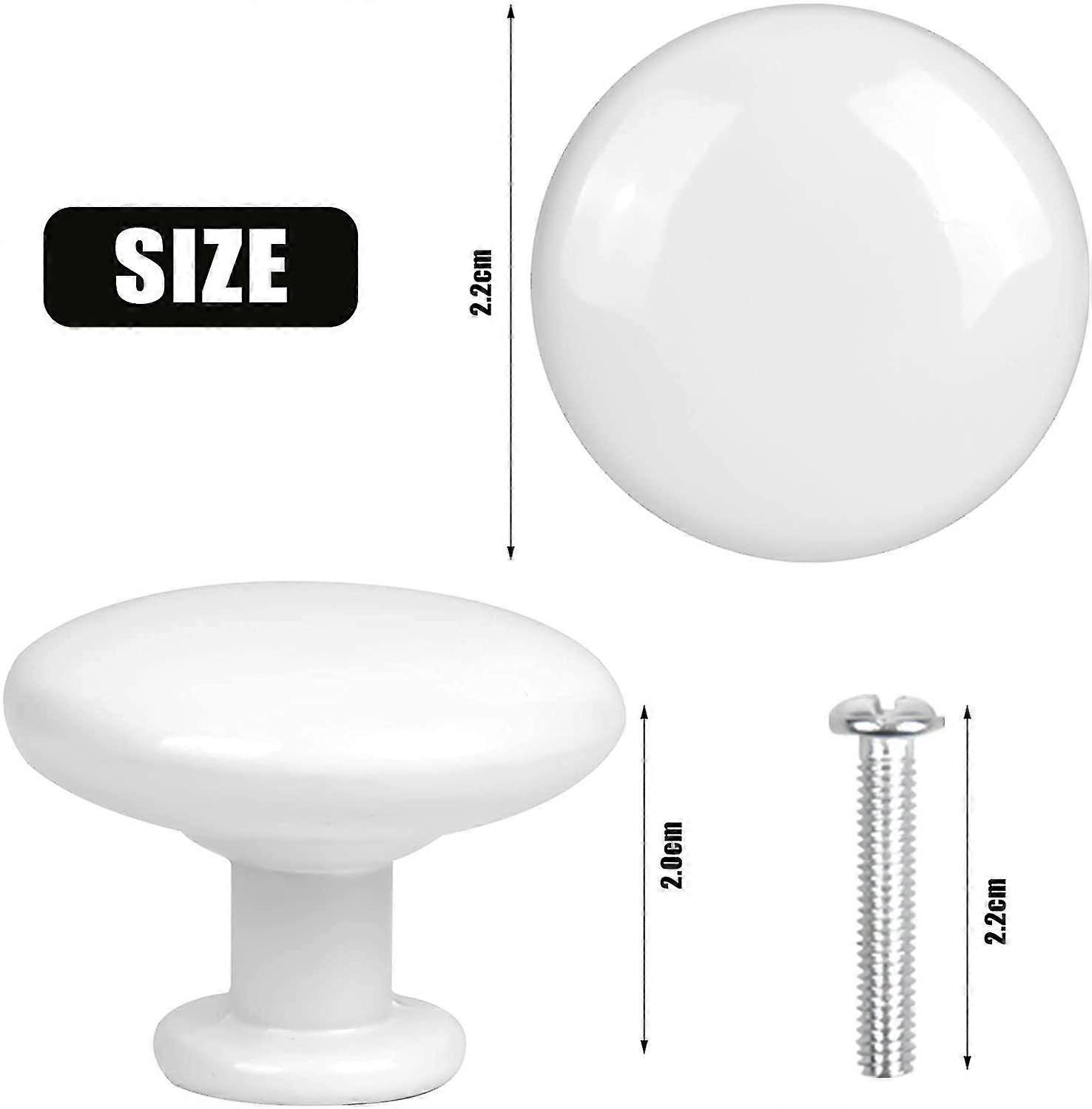 White Cabinet Knobs, Round Drawer Knob,12pcs Mushroom Shape Drawer ...